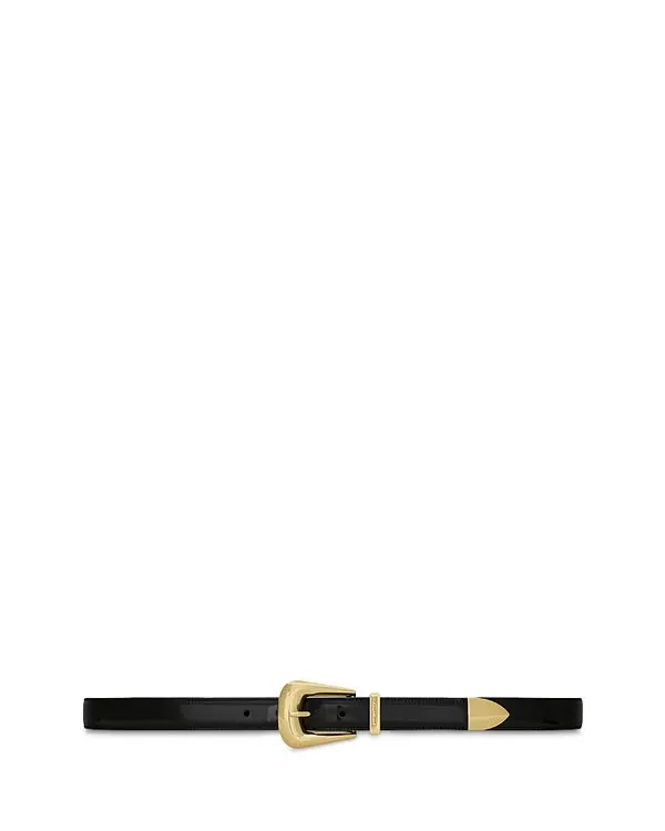 Saint Laurent Folk Buckle Belt - Black/gold