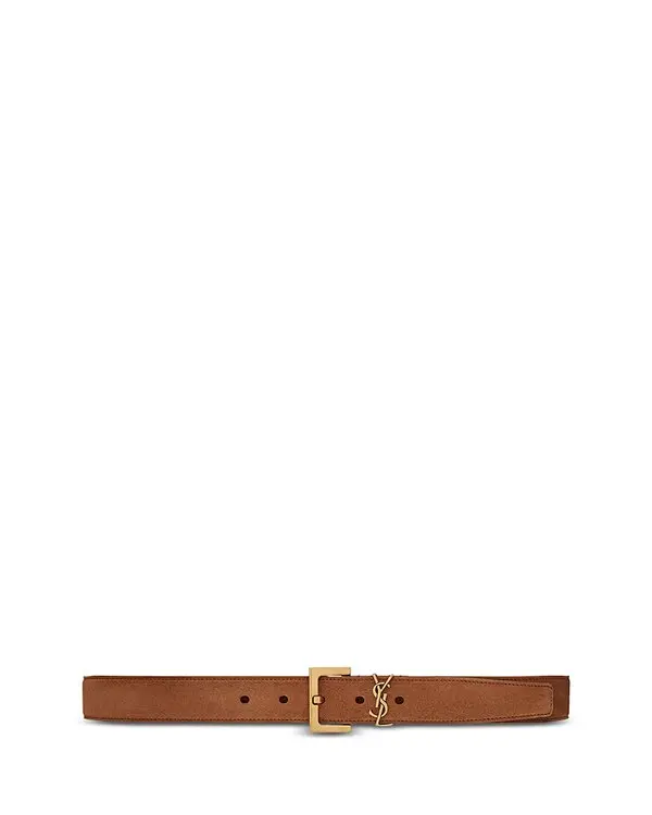 Saint Laurent Cassandre Belt With Square Buckle - Brick