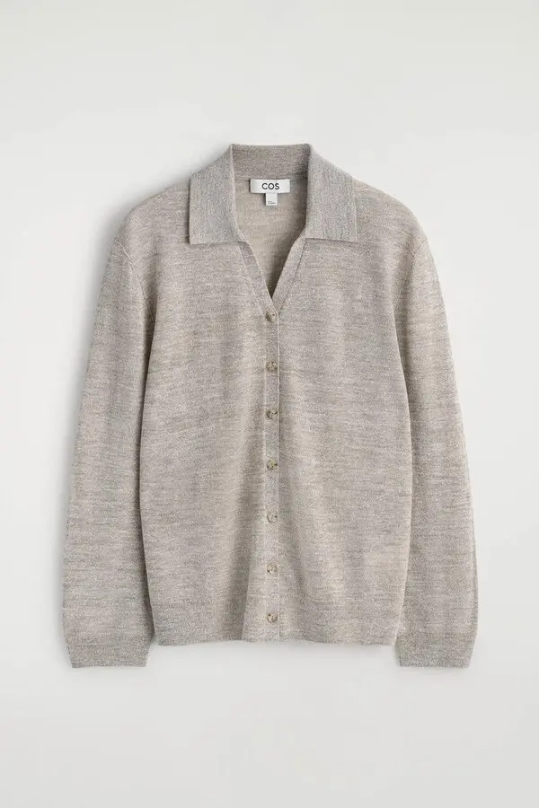 Cos Knitted Linen-merino Shirt - Beige