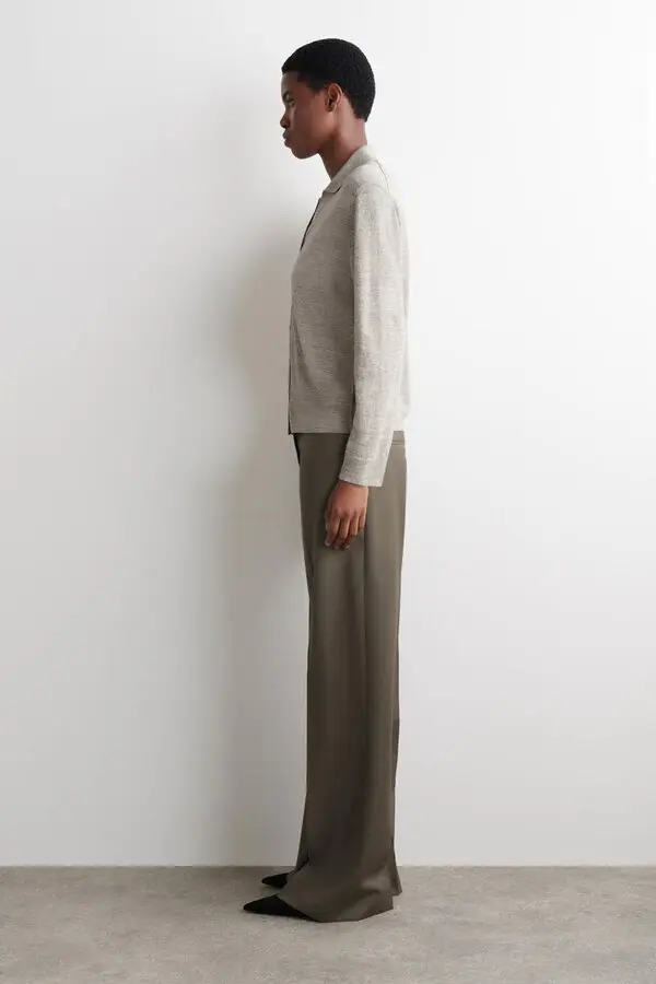 Cos Knitted Linen-merino Shirt - Beige