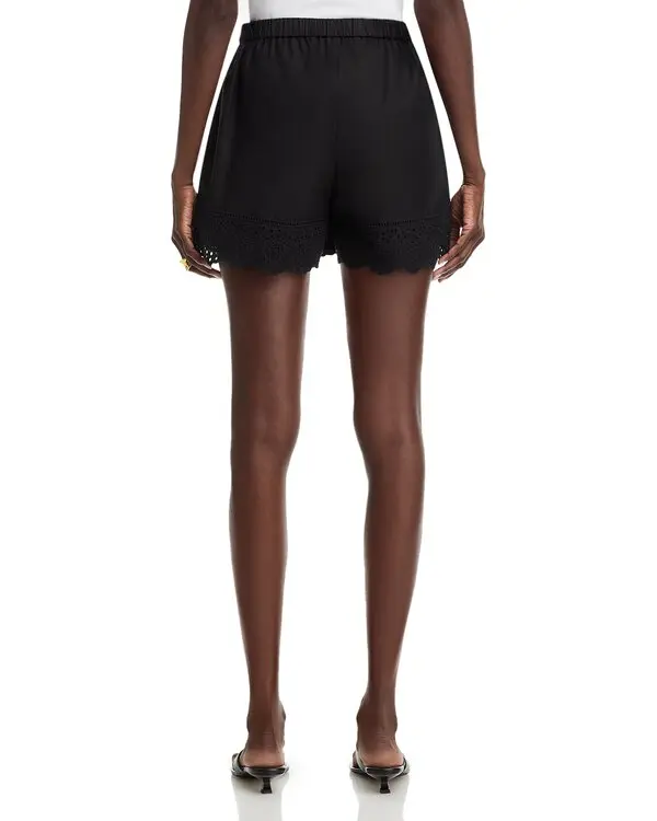 BY MALENE BIRGER Greta Eyelet Hem Shorts - Black