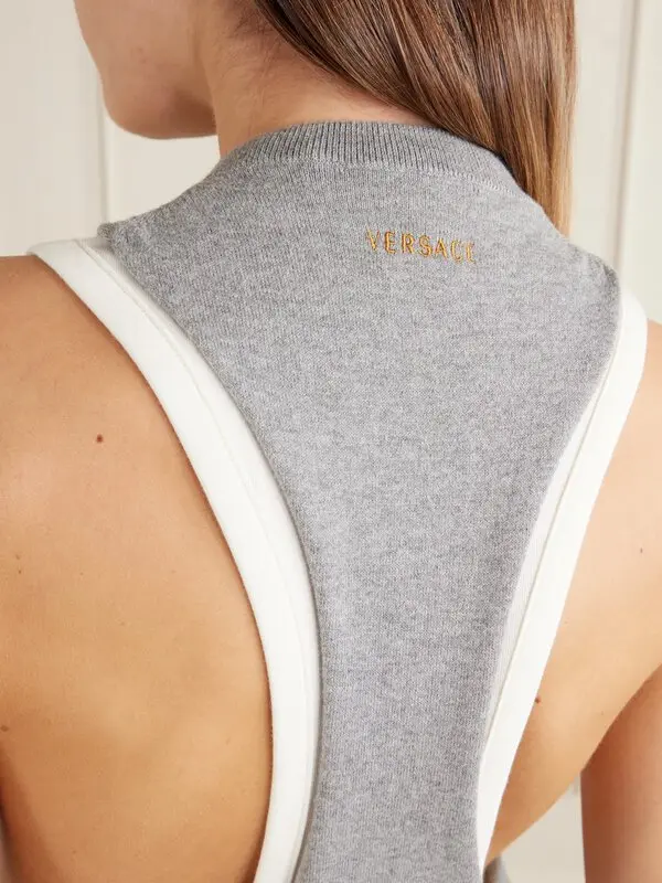 Versace Cut-out Knitted Cotton Vest