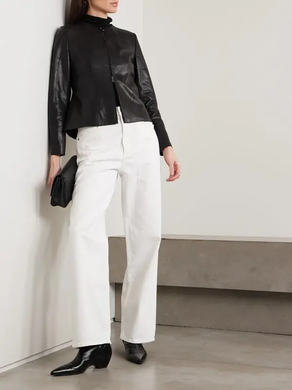 Nour Hammour Paneled Leather Jacket