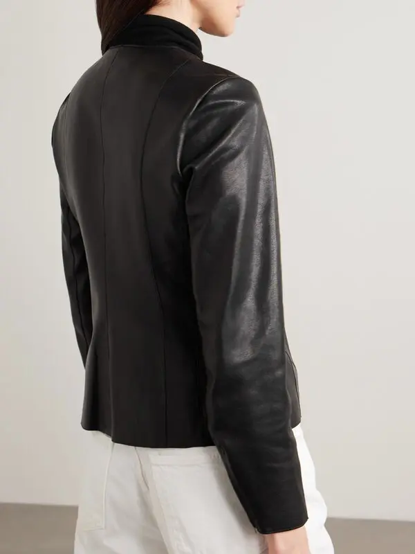 Nour Hammour Paneled Leather Jacket