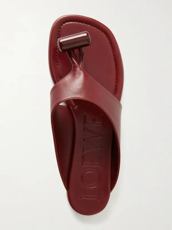Loewe Toggle Leather Slides - Red