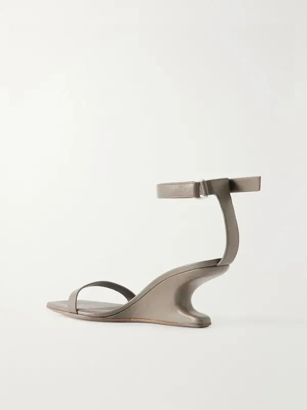 Rick Owens Cantilever Leather Wedge Sandals - Brown
