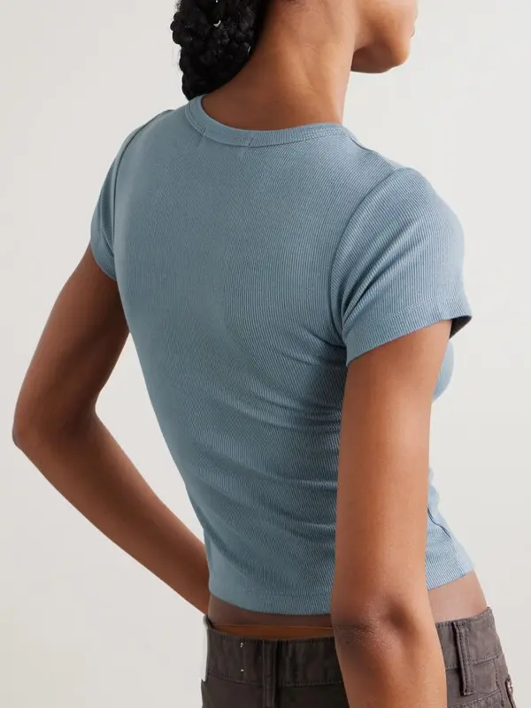 Eterne Chloe Ribbed Stretch-jersey T-shirt