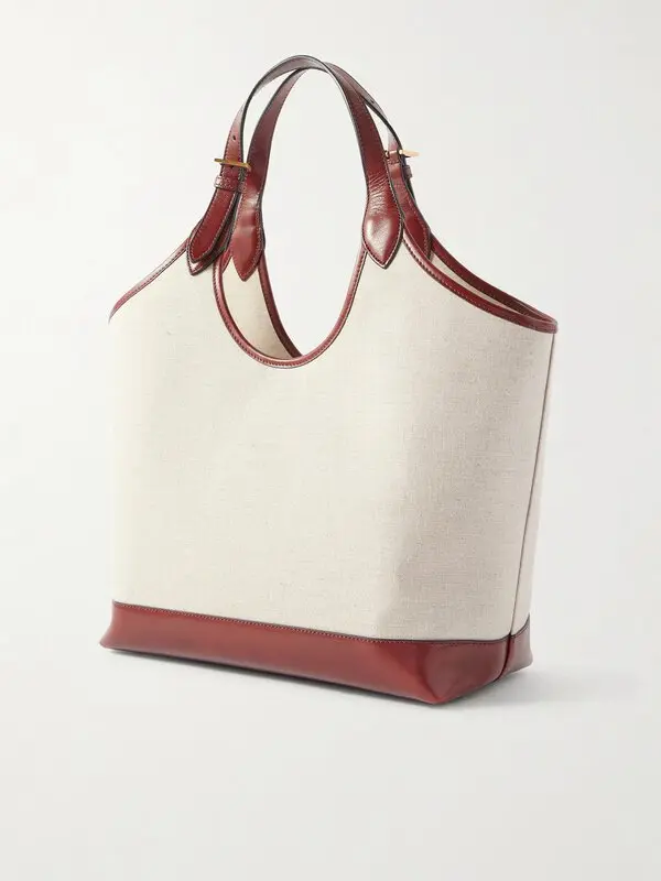 Versace Leather-trimmed Canvas Tote