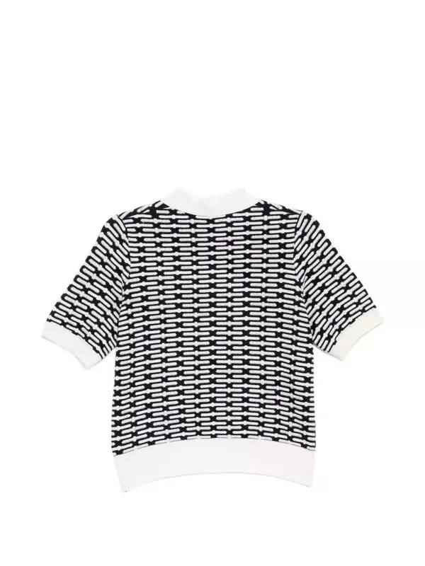 N.peal Jacquard Pattern Polo Top
