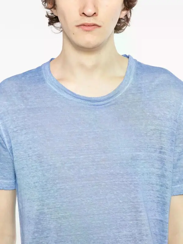 120% Lino Linen Crew-neck T-shirt