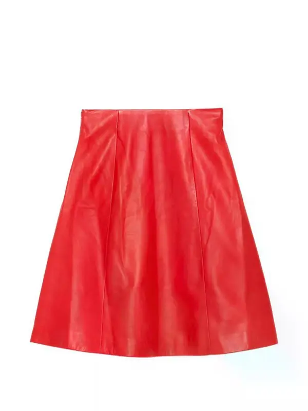 Prada Leather A-line Skirt