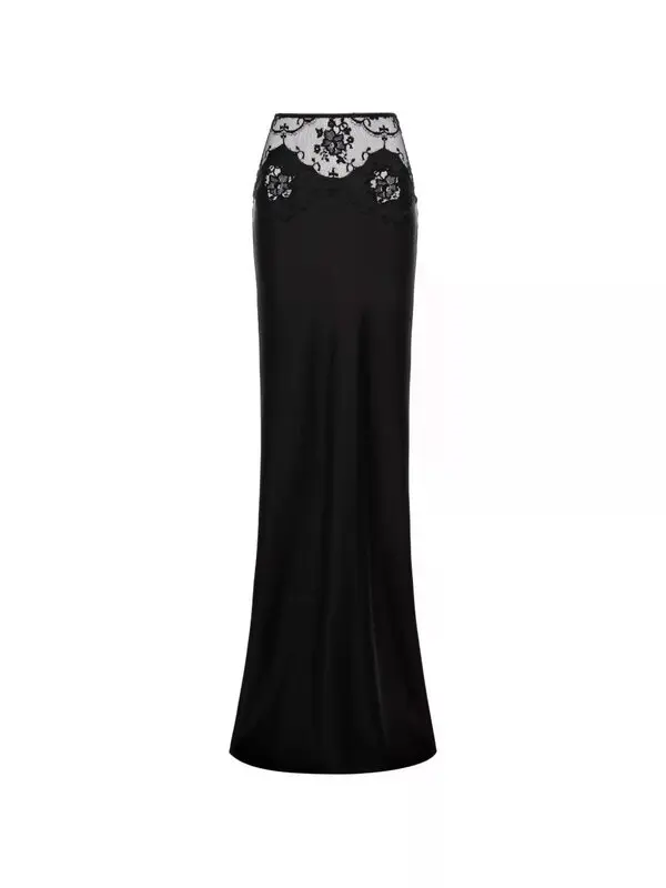 CRISTINA SAVULESCU The Obsession Lace-detail Maxi Skirt - Black
