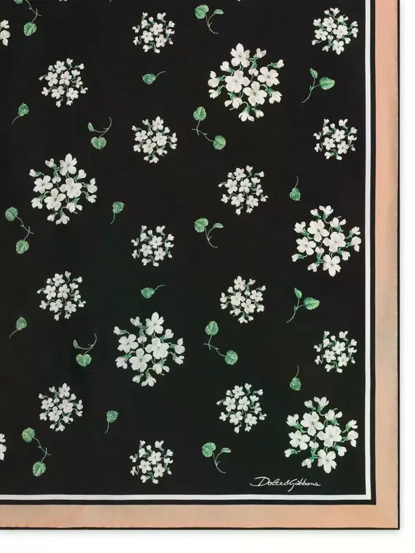 Dolce & Gabbana Floral-pattern Scarf - Black