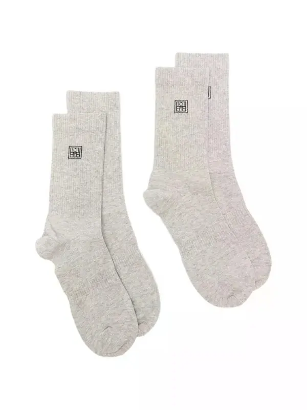 TOTEME Embroidered Socks - Grey