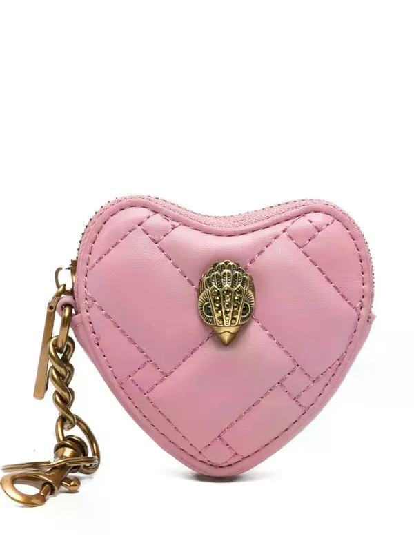 Kurt Geiger Quilted Heart Bag Charm - Pink