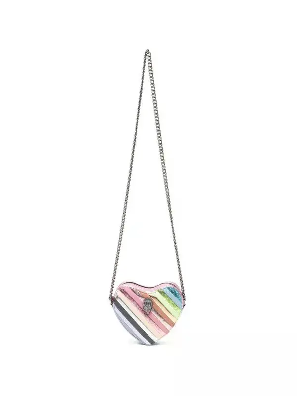 Kurt Geiger Kensington Heart Striped Crossbody Bag - Pink