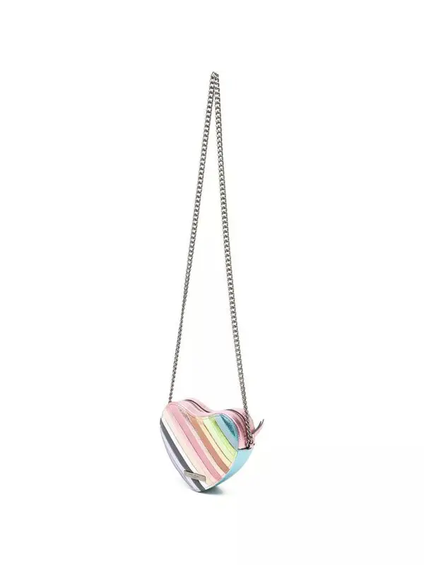 Kurt Geiger Kensington Heart Striped Crossbody Bag - Pink