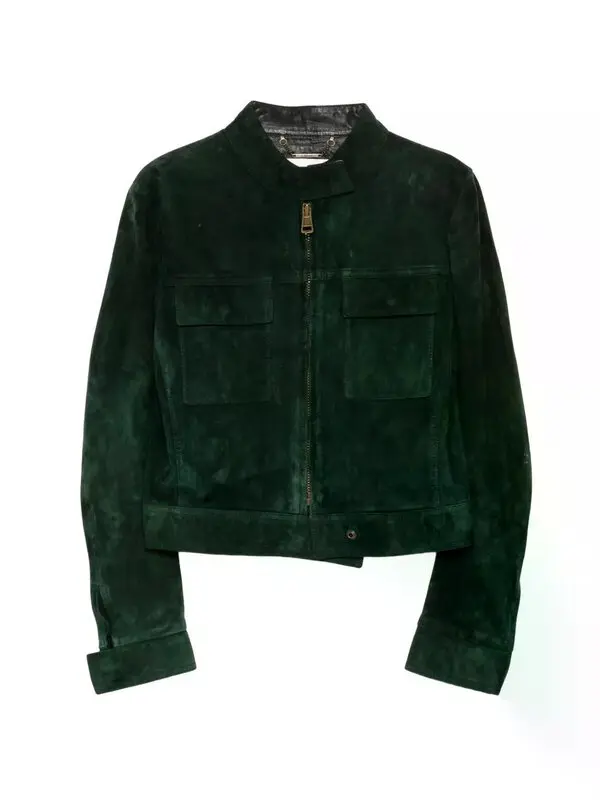 Chloé Suede Biker Jacket - Green