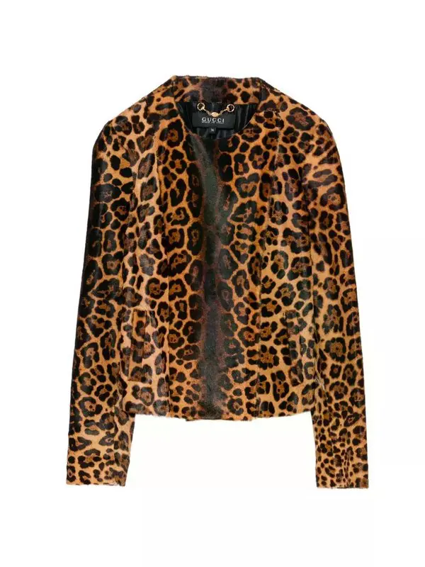 Gucci Leopard Print Ponyhair Jacket