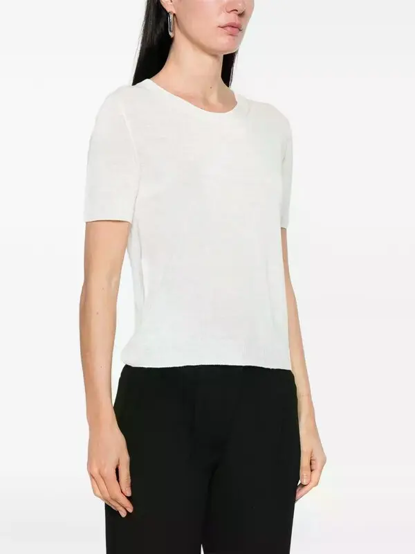 Max Mara Crew Neck Short Sleeve Top - White