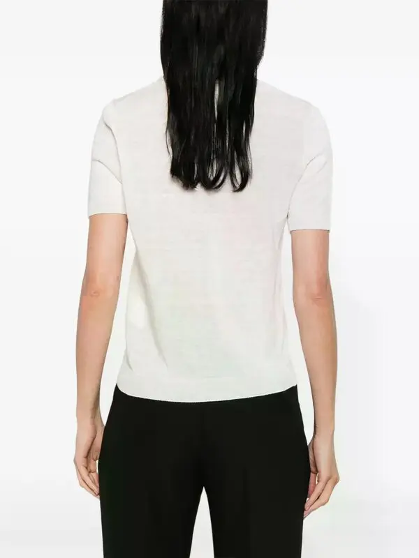 Max Mara Crew Neck Short Sleeve Top - White