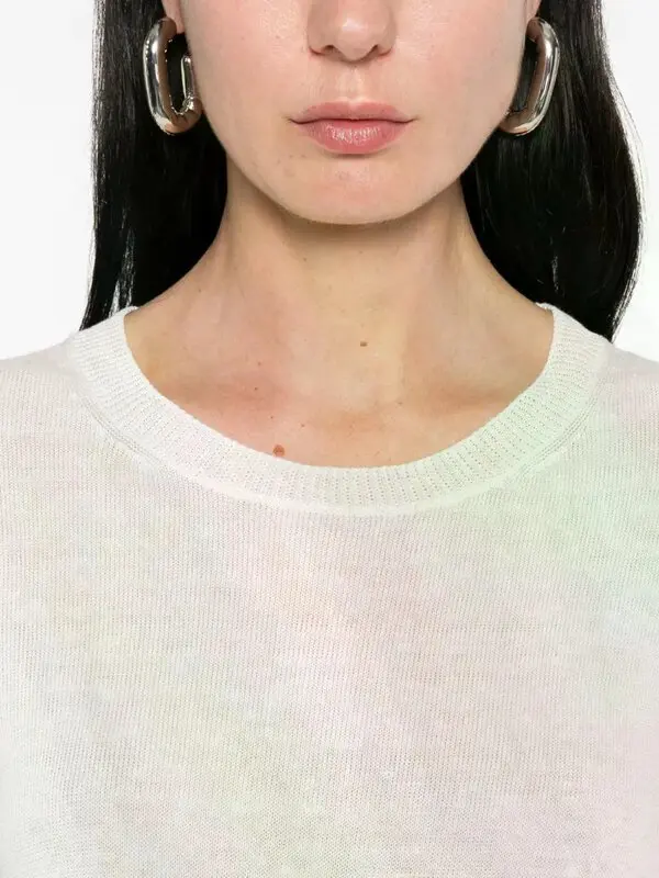 Max Mara Crew Neck Short Sleeve Top - White