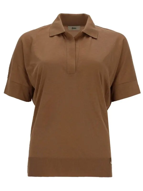 Herno Cotton Blend Polo Shirt - Brown