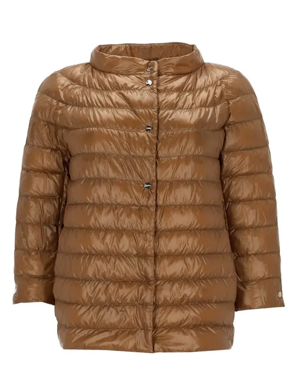 Herno Cropped Padded Jacket - Brown
