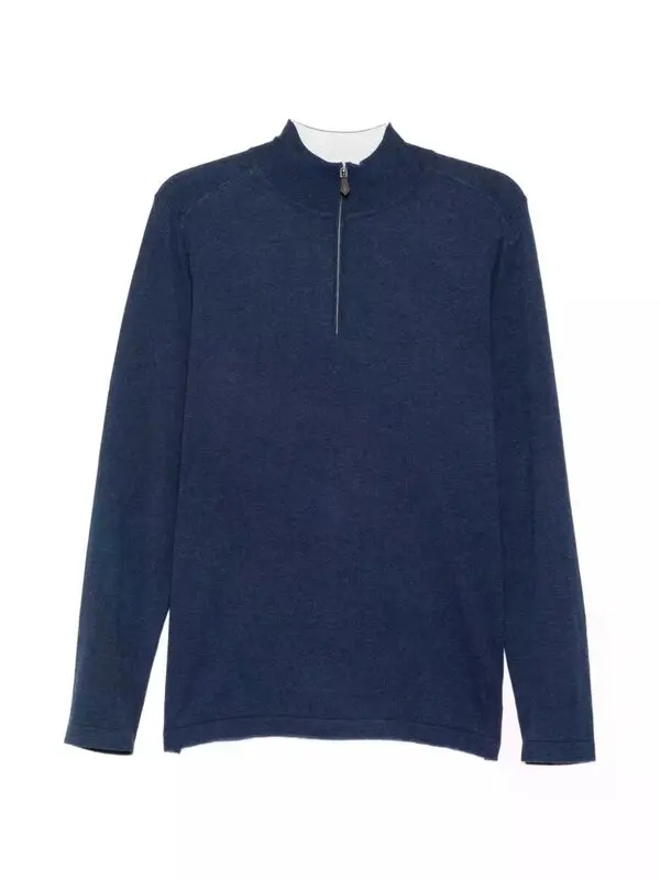 N.peal Zipped Sweater - Blue