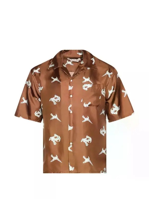 Marni Printed Pocket Shirt - Brown