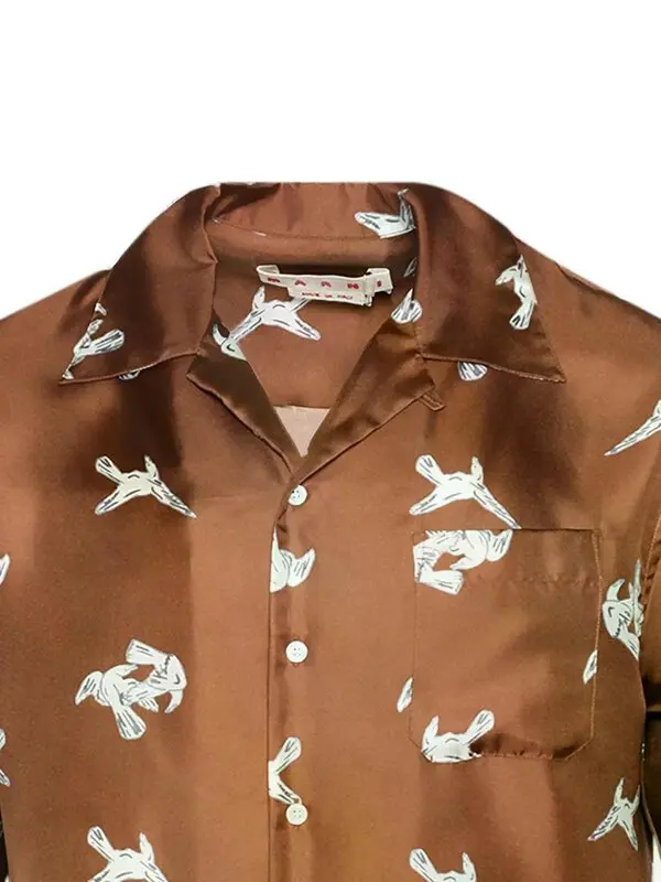 Marni Printed Pocket Shirt - Brown
