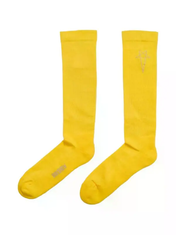 Rick Owens Pentagram Knee-high Socks - Yellow
