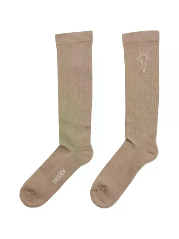 Rick Owens Pentagram Knee High Socks - Neutrals