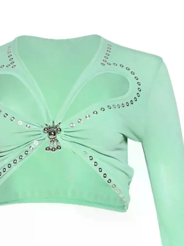 Rabanne Embellished Cut-out Crop Top
