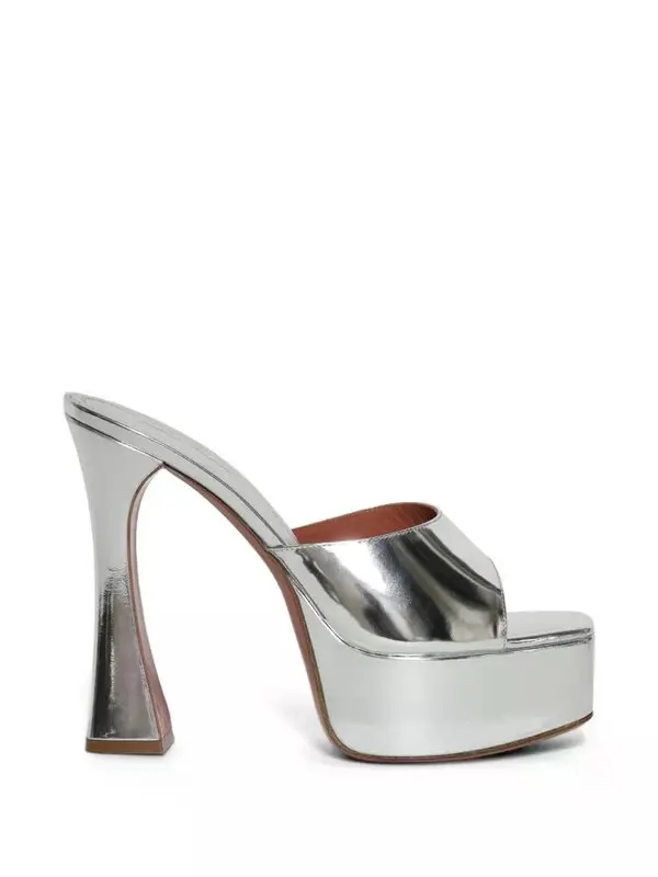 Amina Muaddi Dalida Plateau Sandals - Silver
