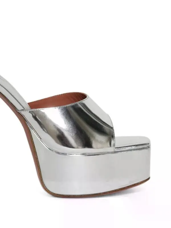 Amina Muaddi Dalida Plateau Sandals - Silver