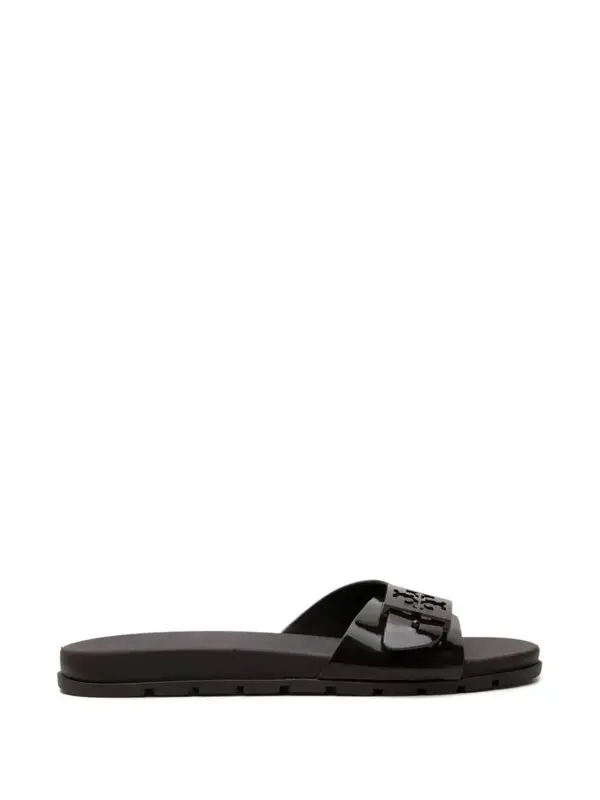 Tory Burch Logo-buckle Slides - Brown