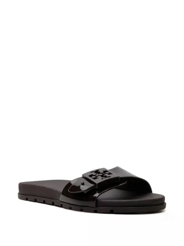 Tory Burch Logo-buckle Slides - Brown
