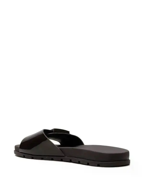 Tory Burch Logo-buckle Slides - Brown