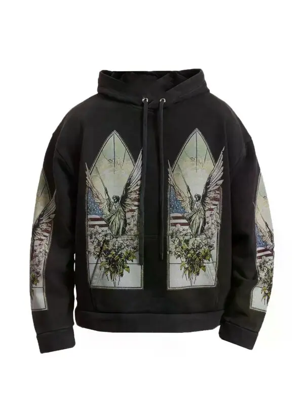WHO DECIDES WAR Graphic Pullover Hoodie - Black