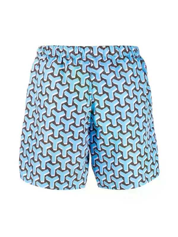 YES I AM Geometric-print Swim Trunks