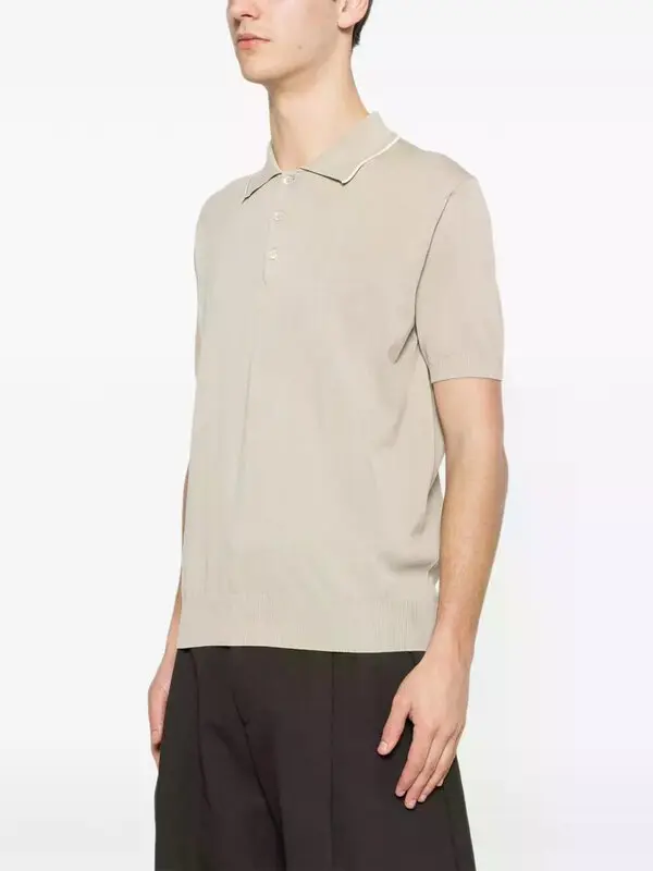 Canali Ribbed Piping Polo Shirt