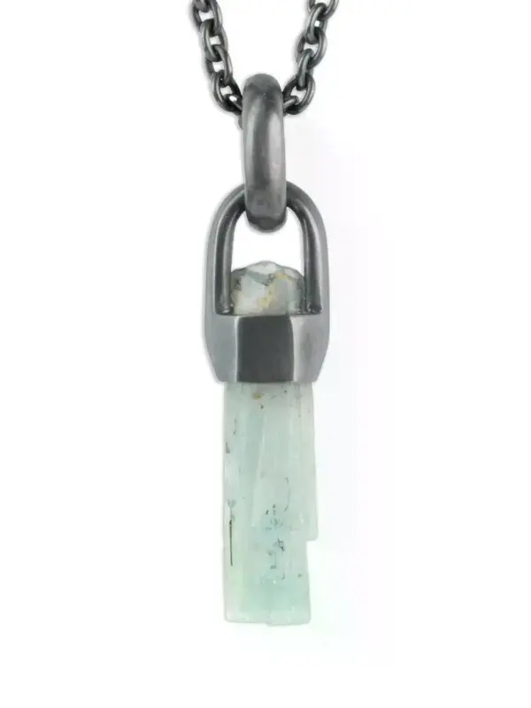 PARTS OF FOUR Talisman Aquamarine Necklace - Black