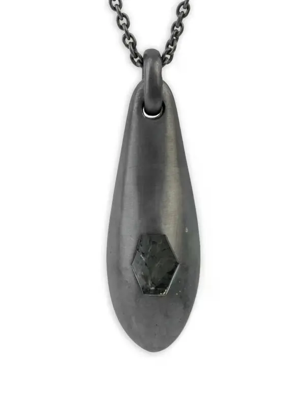 PARTS OF FOUR Chrysalis Quartz Pendant Necklace - Black
