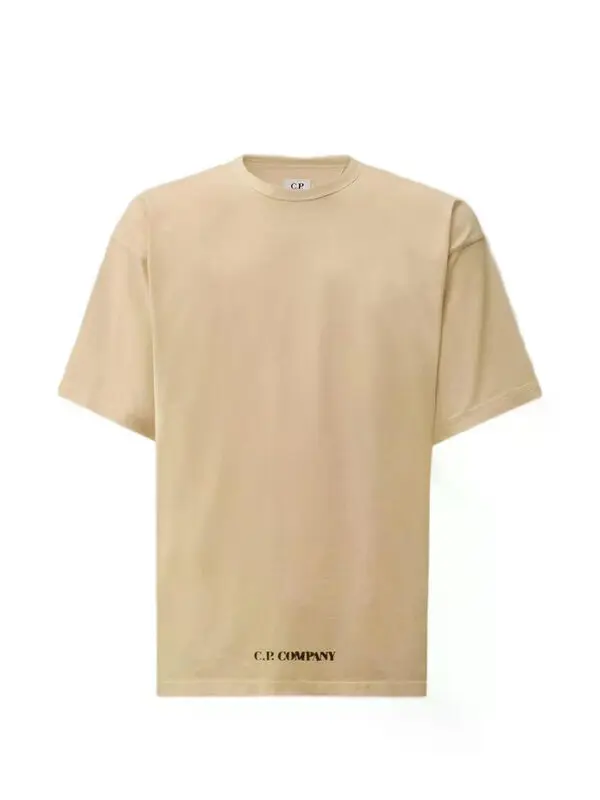 C.P. COMPANY 1020 Jersey Short Sleeve Stencil T-shirt - Neutrals