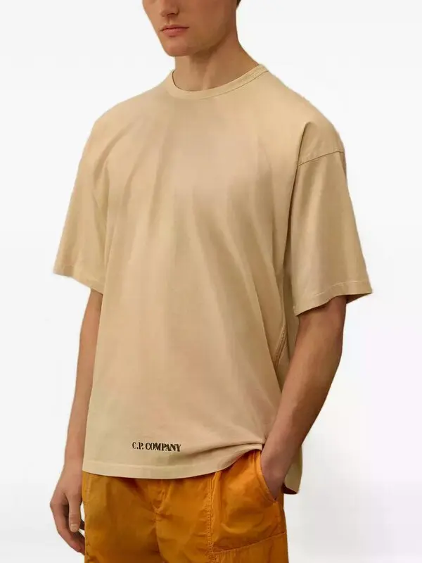 C.P. COMPANY 1020 Jersey Short Sleeve Stencil T-shirt - Neutrals