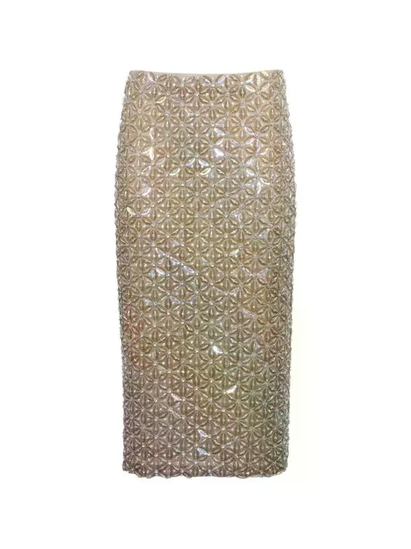 P.a.r.o.s.h Sequin Floral Midi Skirt