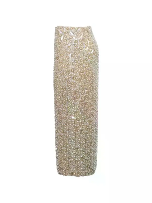 P.a.r.o.s.h Sequin Floral Midi Skirt