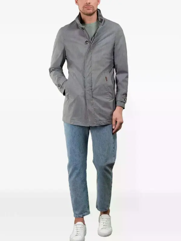 MOORER Hooded Buttoned Wool Coat