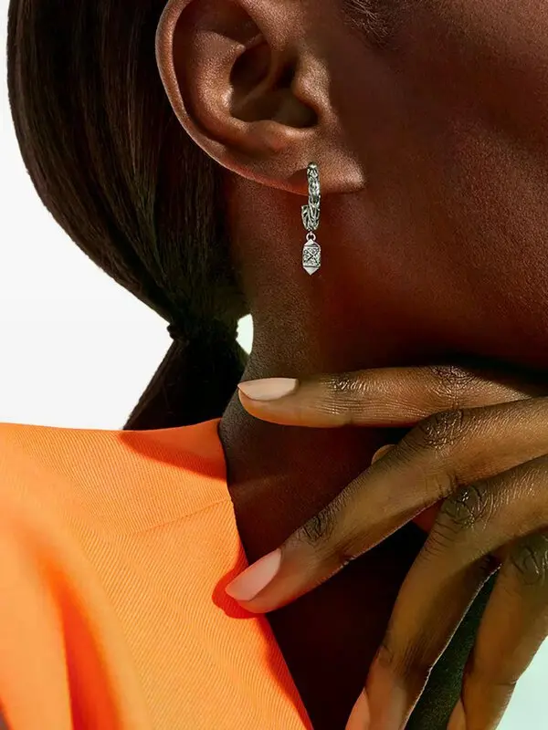 John Hardy Sterling Diamond Stud Earrings
